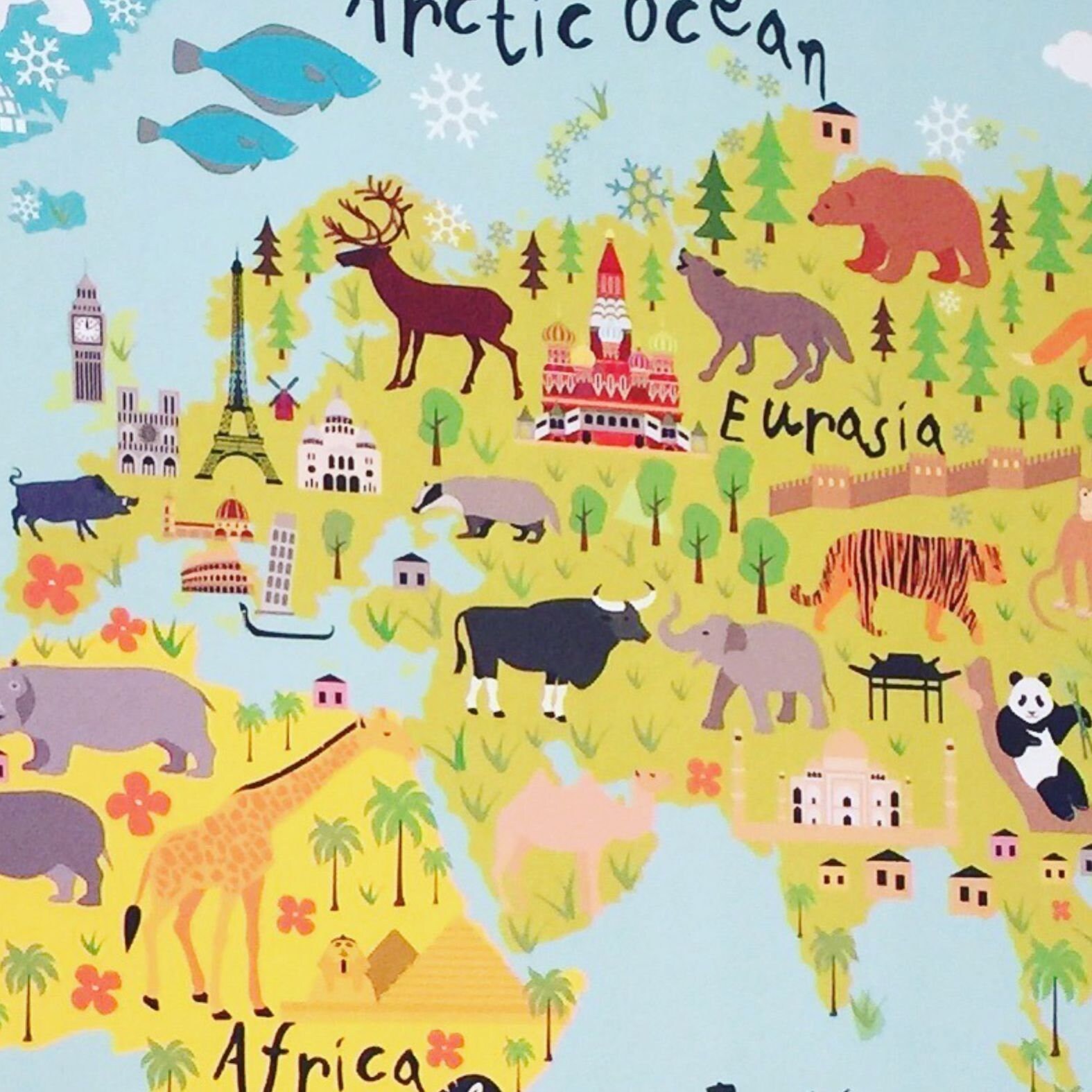 Reusable Fabric World Map Wall Sticker for Kids Map of the - Etsy.de