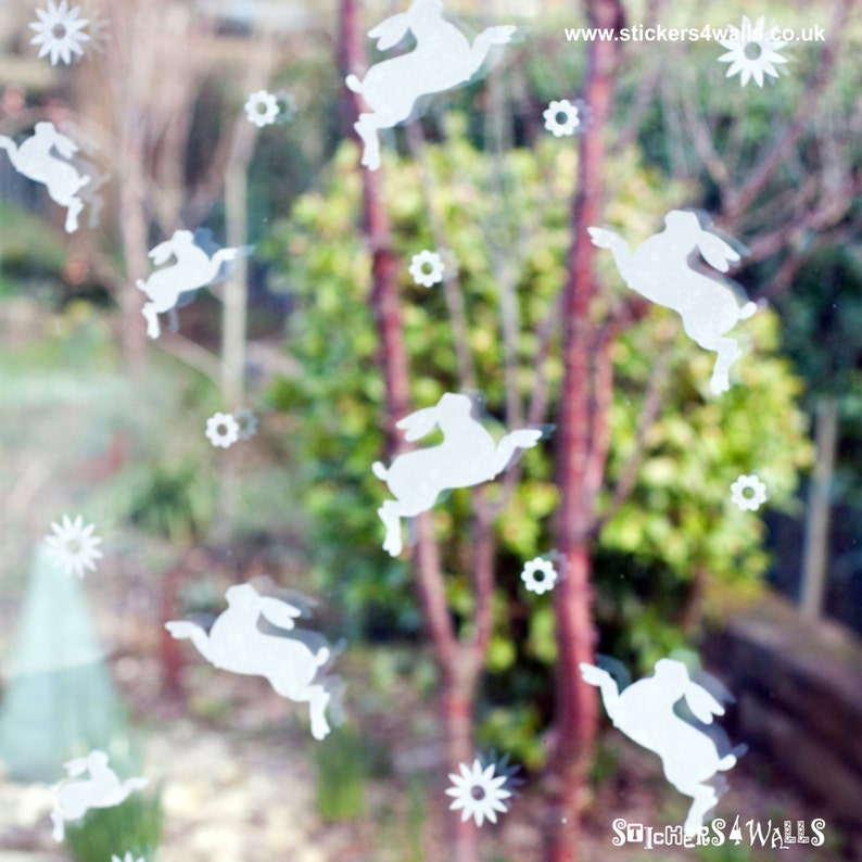 Reusable Hares Window Stickers, Window Cling Decoration, - Etsy