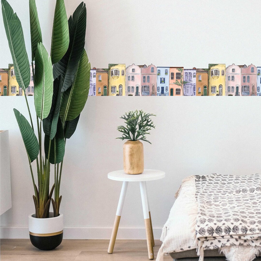 City Scape Scene Border Sticker - English Rows of Houses - Ideal for ...