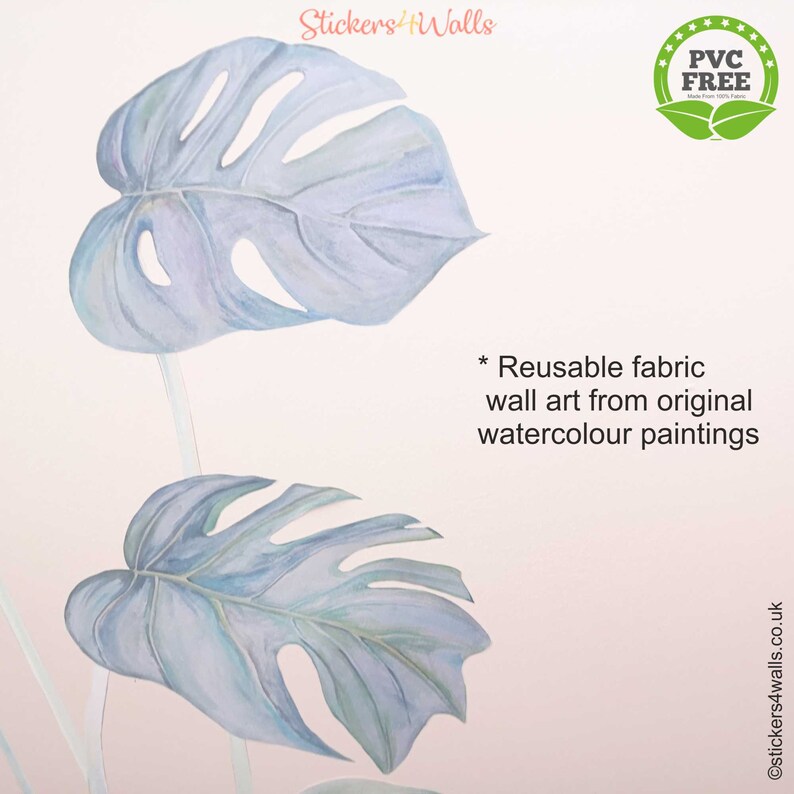 Reusable Cheese Plant Wall Sticker Original Watercolour Plant | Etsy