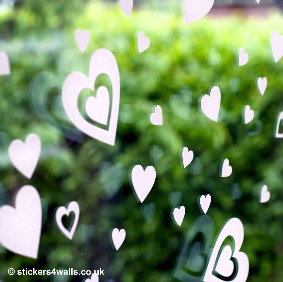 Reusable Heart Shaped Window Stickers White or Red Heart - Etsy UK