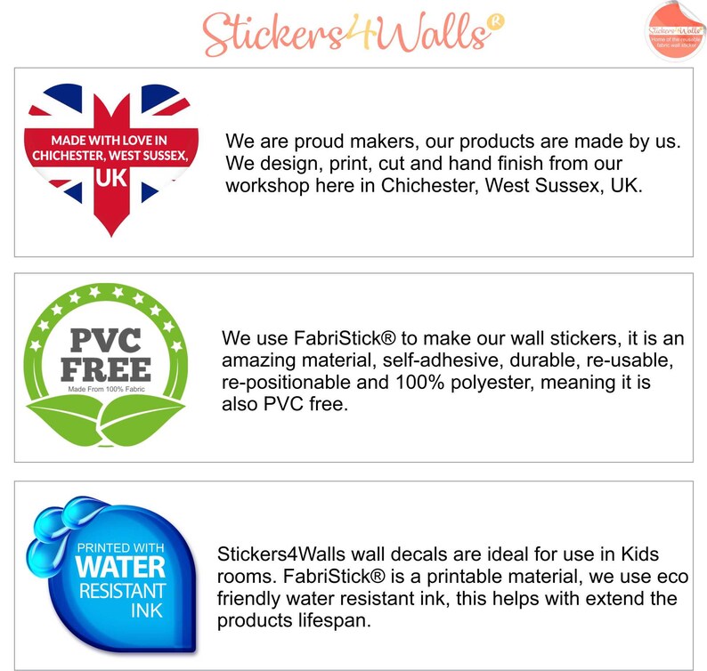 Reusable Personalised Name Fabric Wall Stickers 15cm Height | Etsy