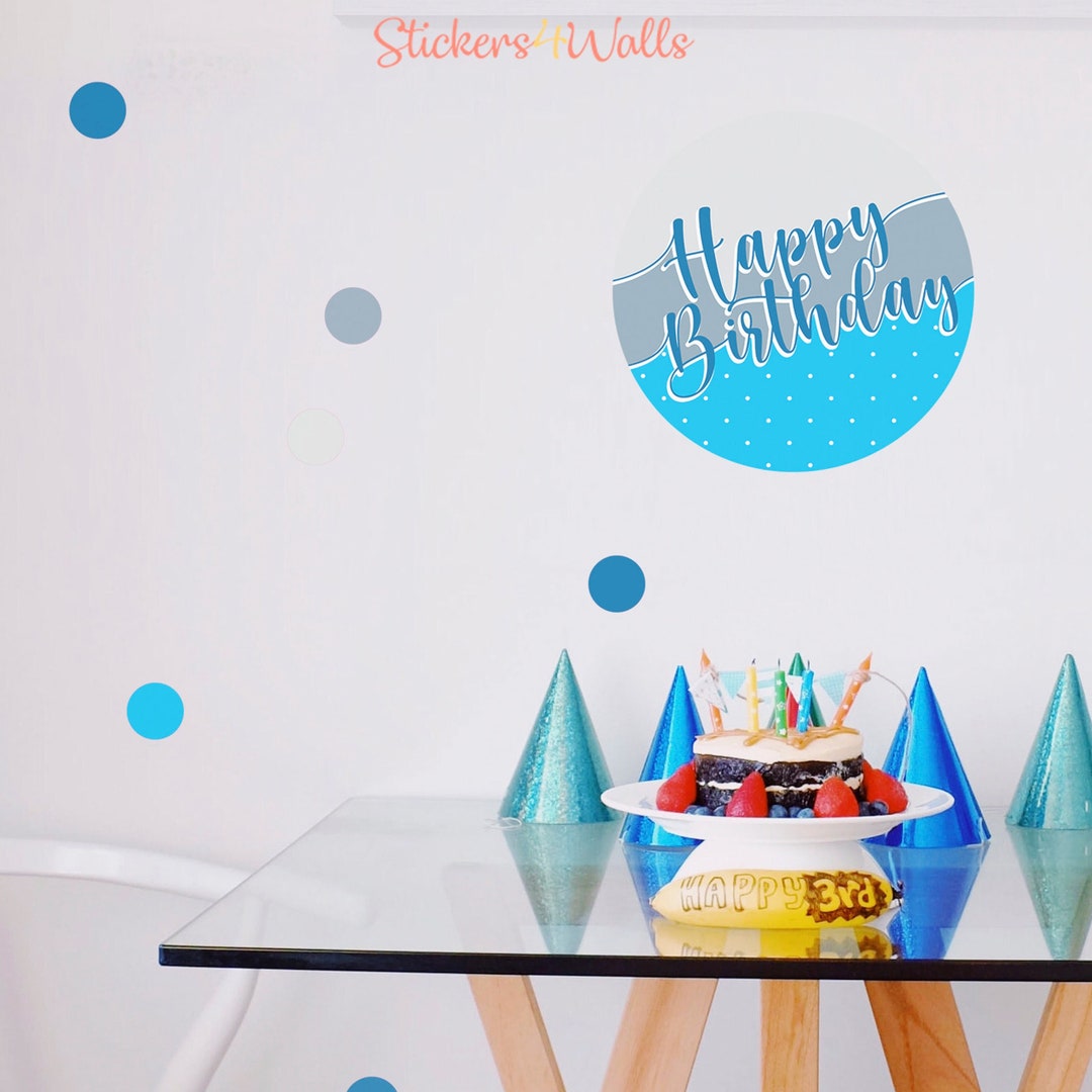 Extra Large Birthday Polka Dot Wall Sticker, Happy Birthday Celebration ...