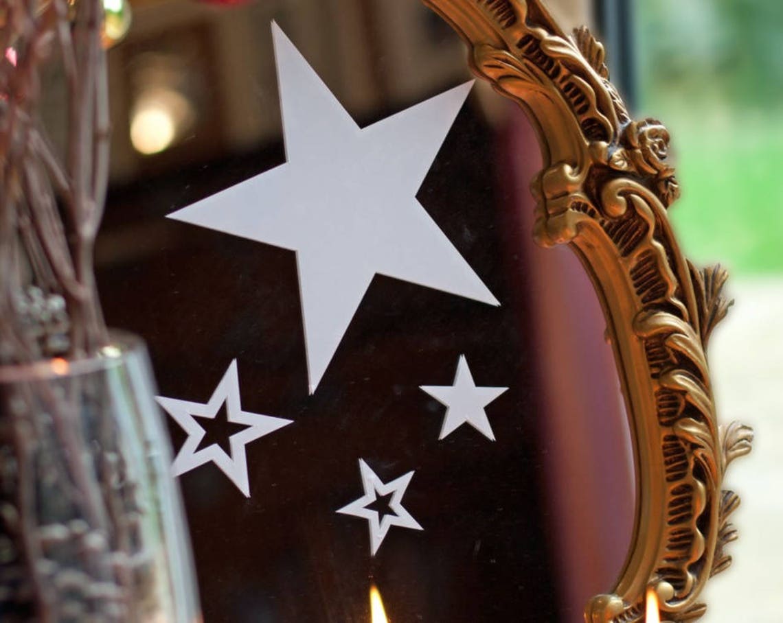 Reusable Star Window Decorations White or Red Window Cling - Etsy UK