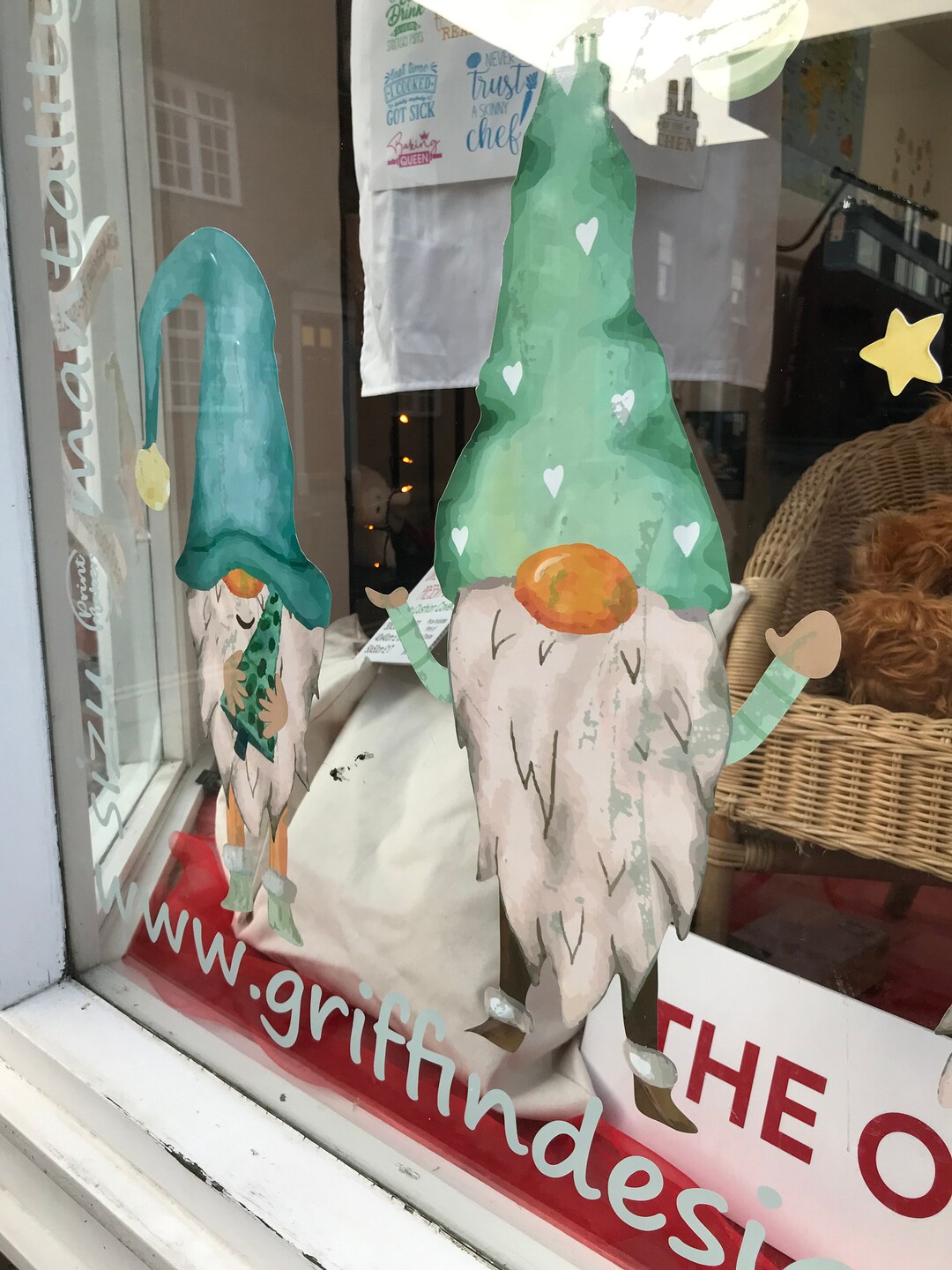 Reusable Large Nordic Gnome Trio Window Decorations, Christmas Window ...