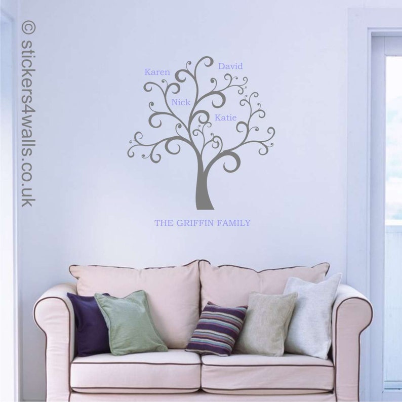 Personalised Family Tree Wall Sticker Custom Made Wall Decal | Etsy UK