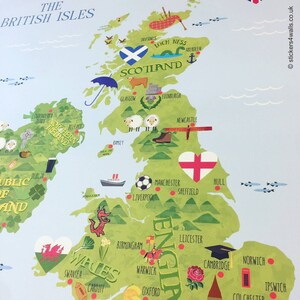 Reusable British Map Wall Sticker UK Map Fabric Wall Graphic - Etsy UK
