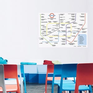 Tube Reading Map Keystage 1 Wall Sticker, Kids Reading Map Wall Decal ...