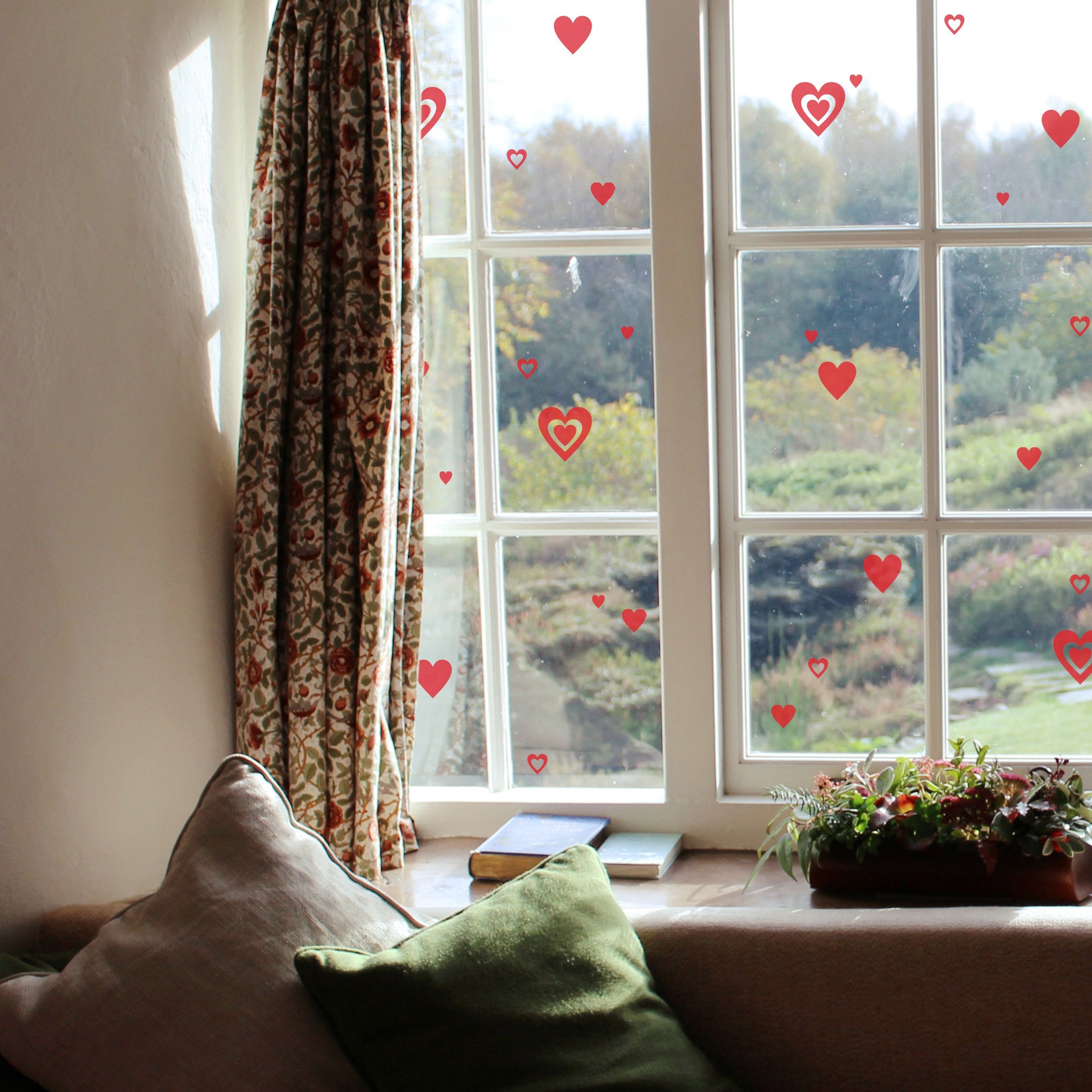 Reusable Heart Shaped Window Stickers White or Red Heart - Etsy UK