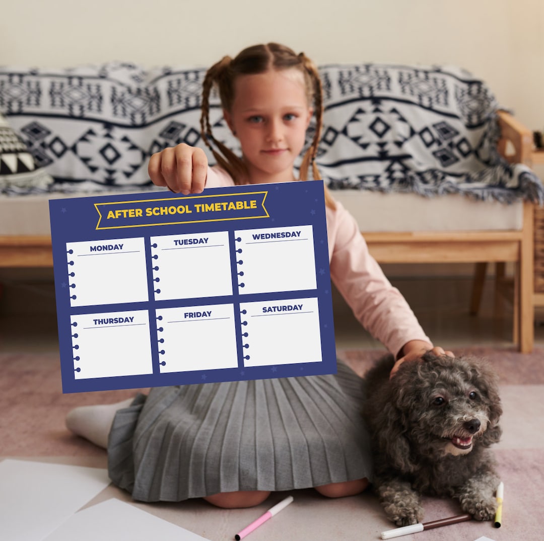 Weekly Timetable Planner Wall Sticker - Reusable and Removable Ideal ...