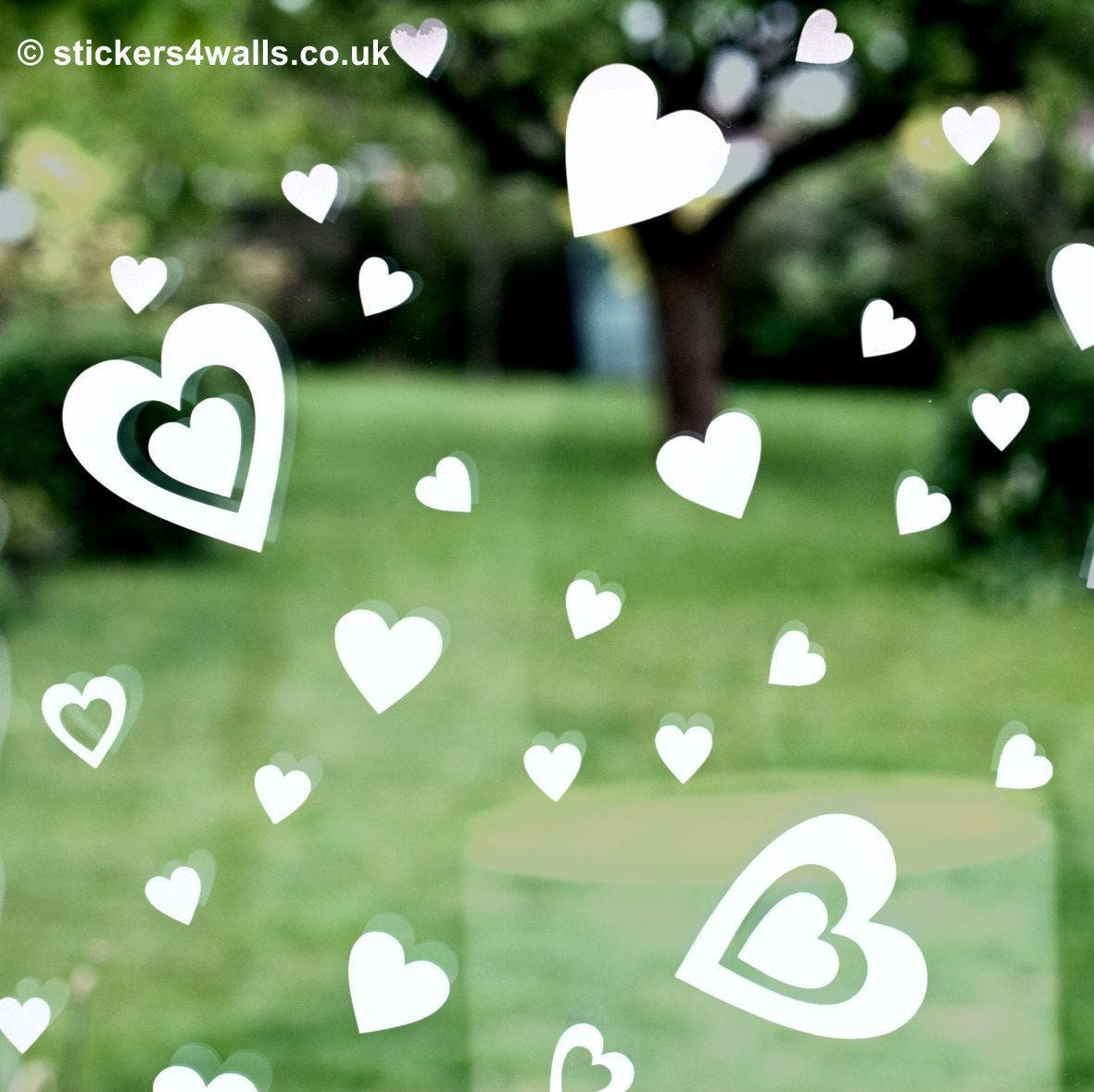 Reusable Heart Shaped Window Stickers White or Red Heart - Etsy UK