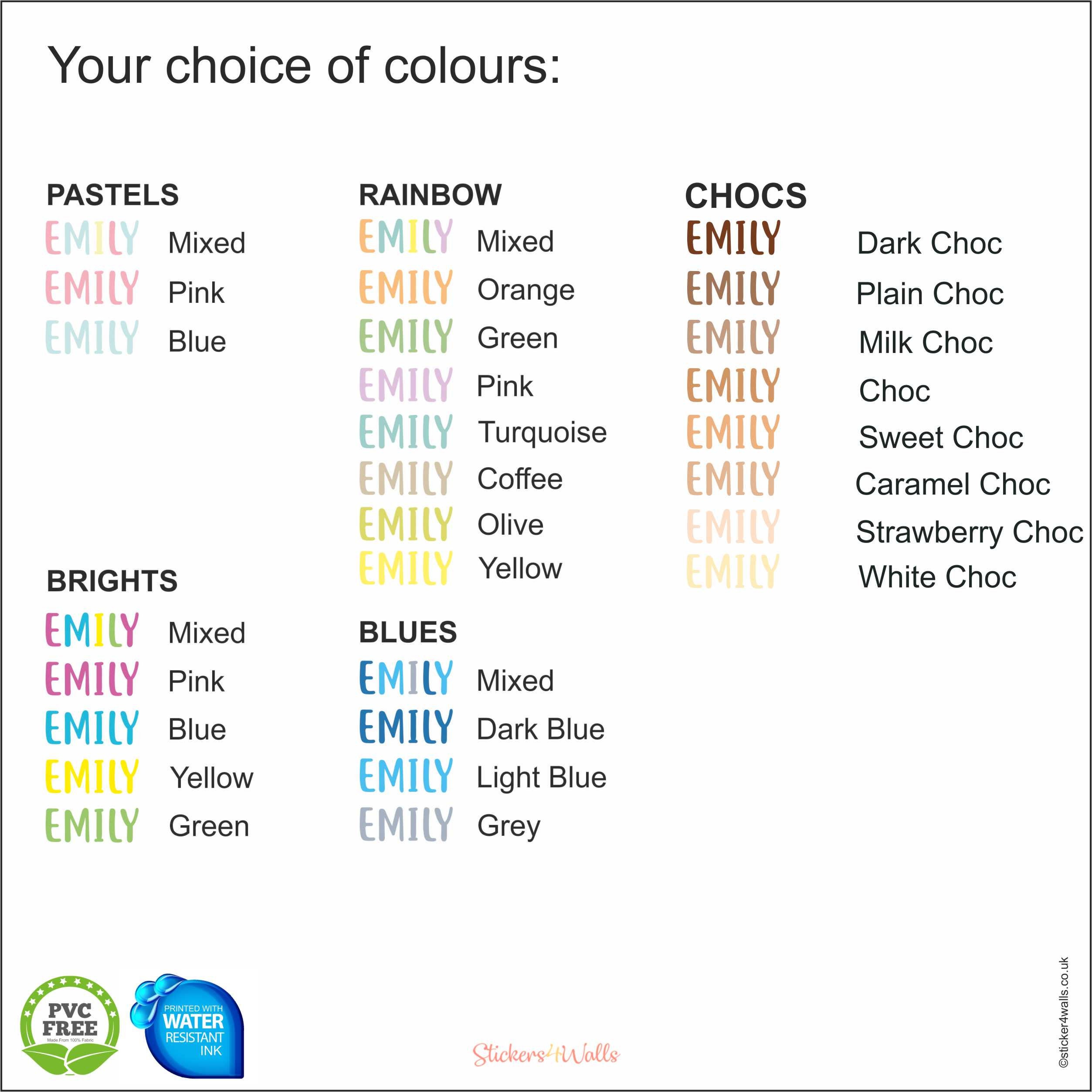 Reusable Personalised Name Fabric Wall Stickers 15cm Height | Etsy