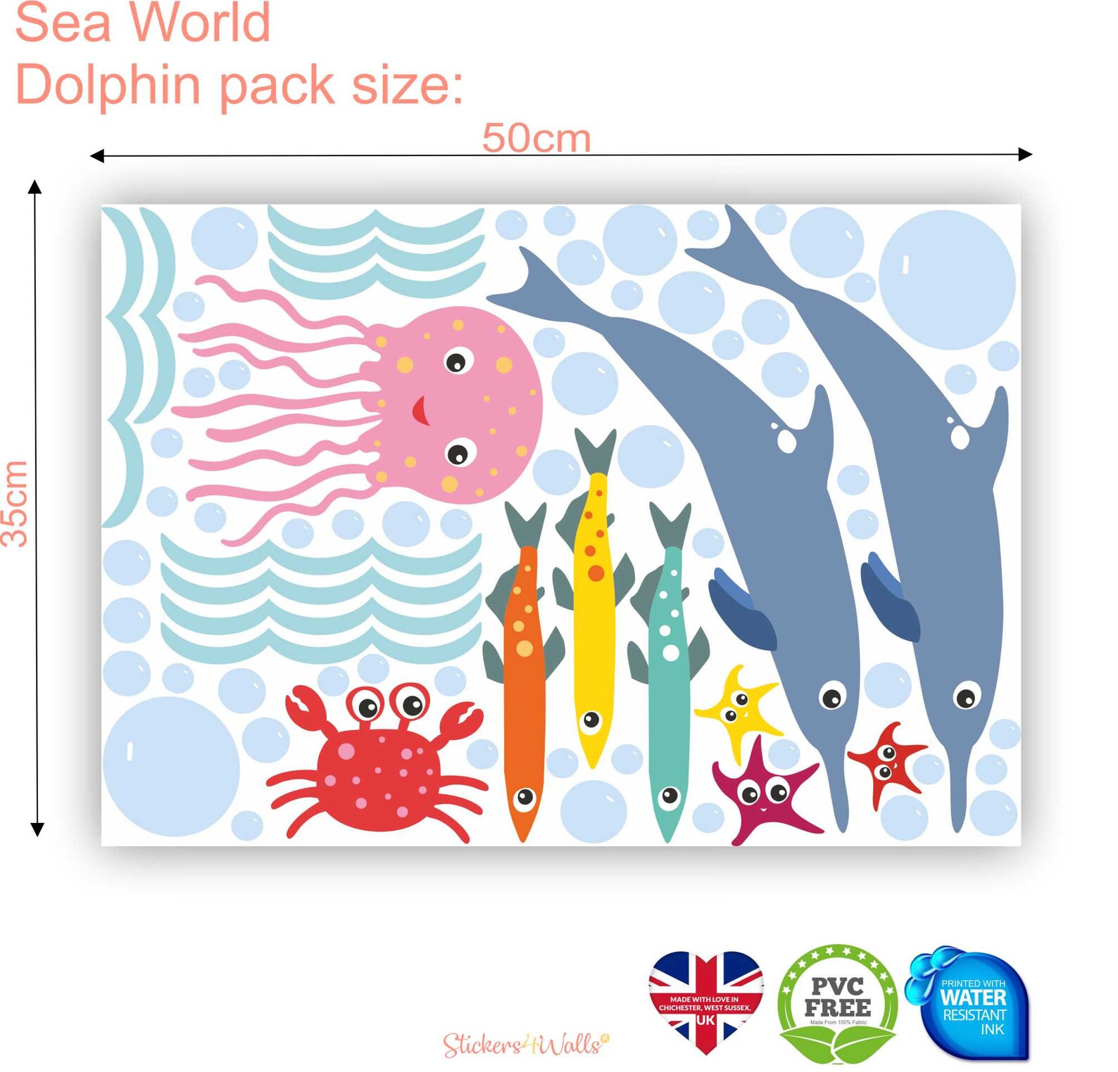 Reusable Fabric Sea World Height Chart Wall Sticker Kids Wall | Etsy