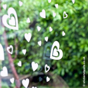 Reusable Heart Shaped Window Stickers, White or Red Heart Wedding ...