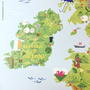 British Isles Map Wall Sticker: UK Fabric Wall Art - Etsy UK