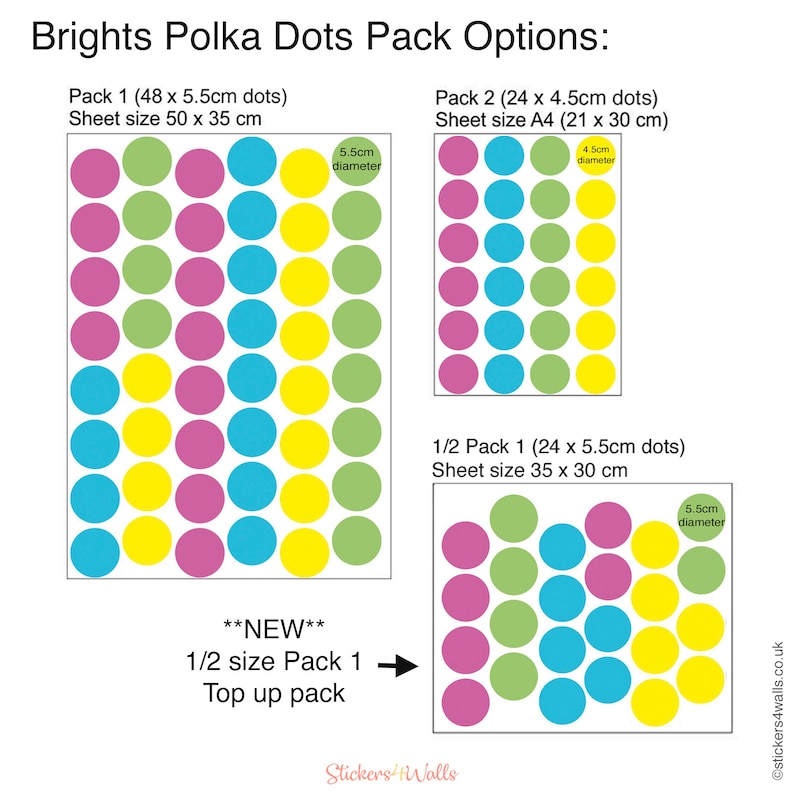 Reusable Polka Dot Wall Stickers Pastel Rainbow Blue Polka | Etsy UK