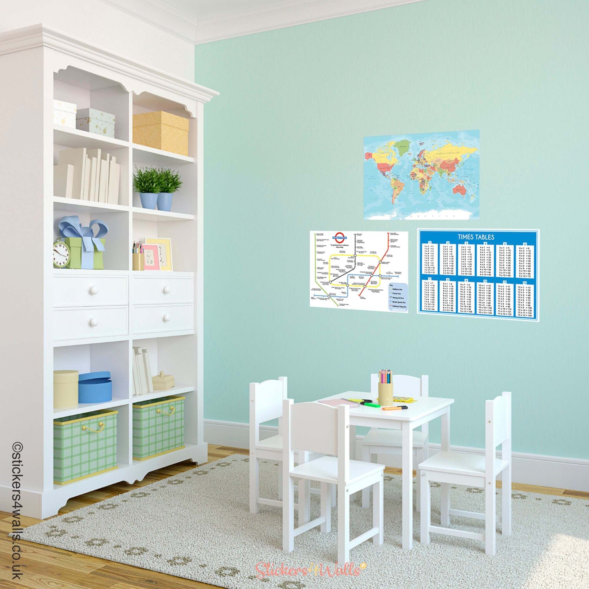 Educational Wall Sticker Packs A4 Sets of 3 Reusable Wall - Etsy UK