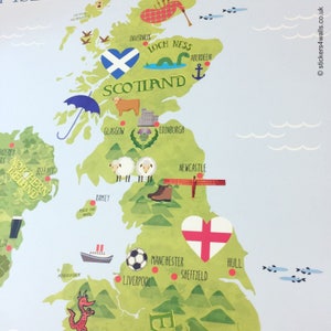 Reusable British Map Wall Sticker UK Map Fabric Wall Graphic - Etsy UK