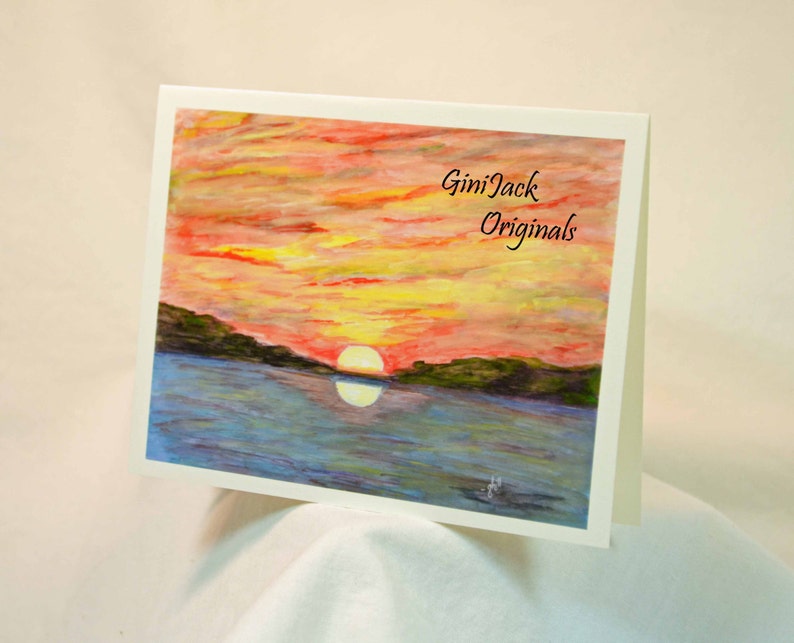 Original Art Blank Note Cards, Sunset, Watercolor - Etsy