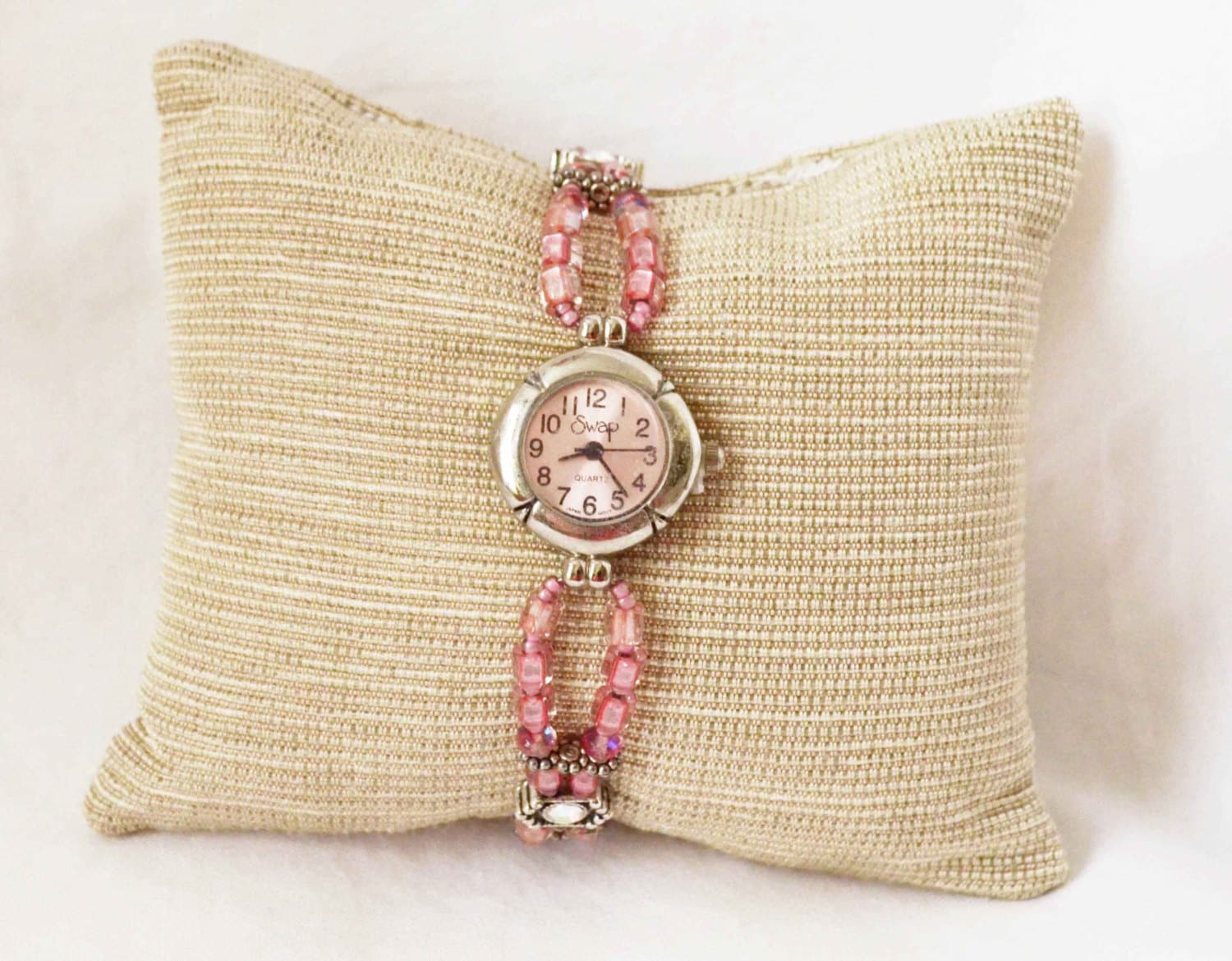 Pink Beaded Watch, Ladies Watch, Bracelet Watch - Etsy
