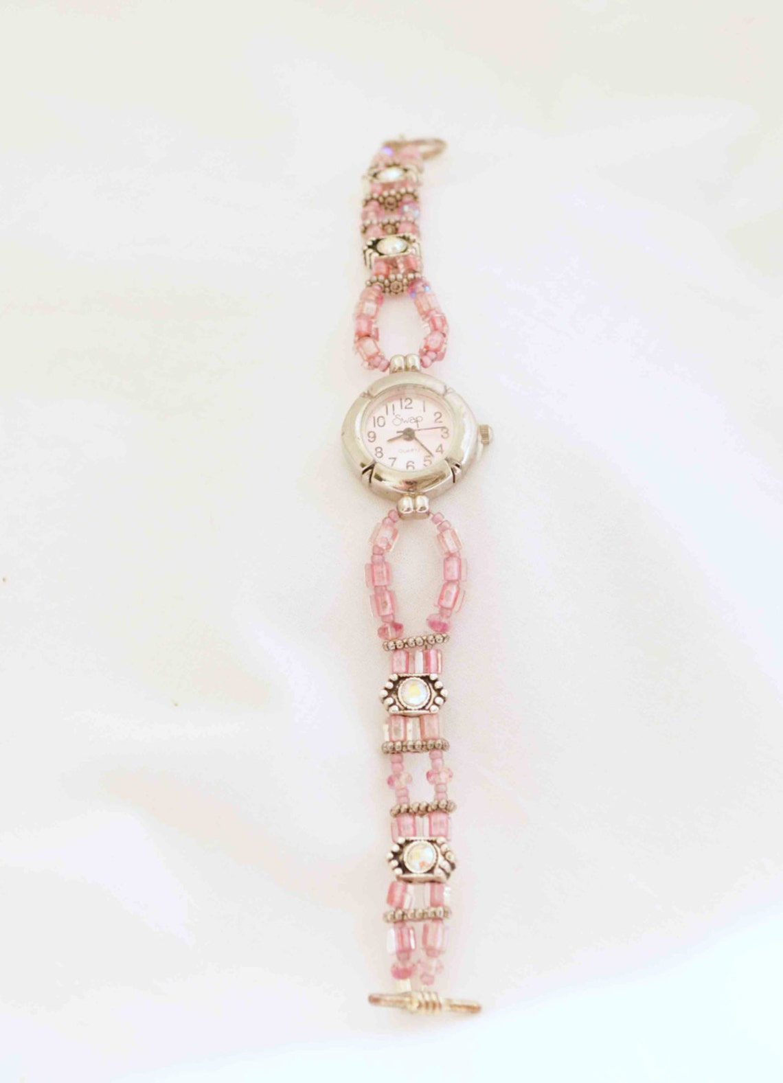 Pink Beaded Watch, Ladies Watch, Bracelet Watch - Etsy