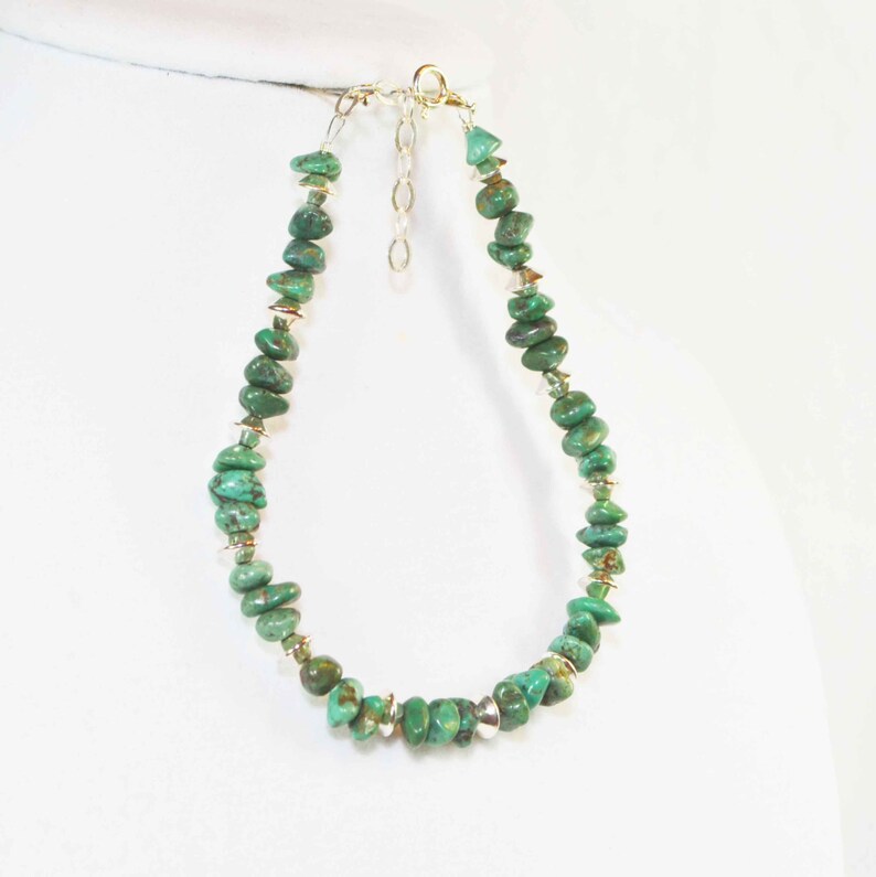 Green Turquoise & Sterling Silver Bracelet, Limited Edition - Etsy