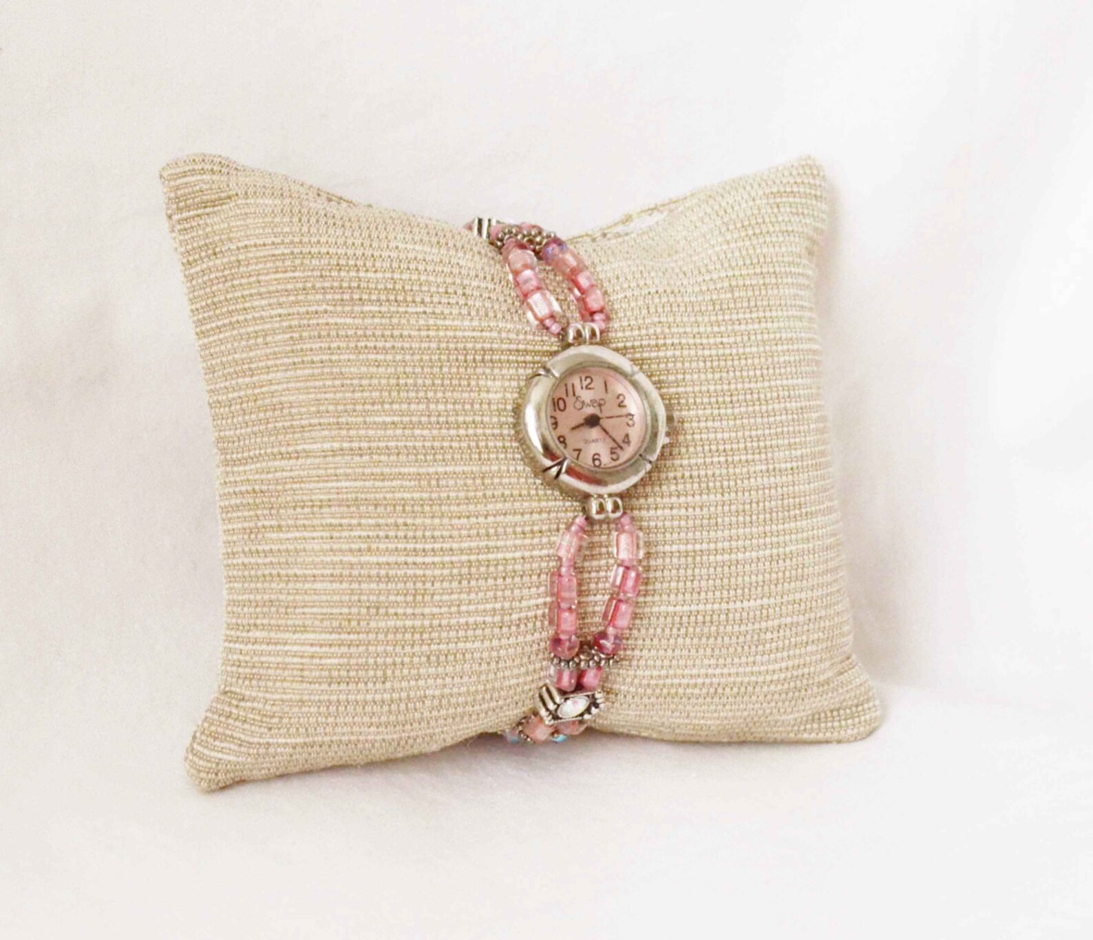 Pink Beaded Watch, Ladies Watch, Bracelet Watch - Etsy