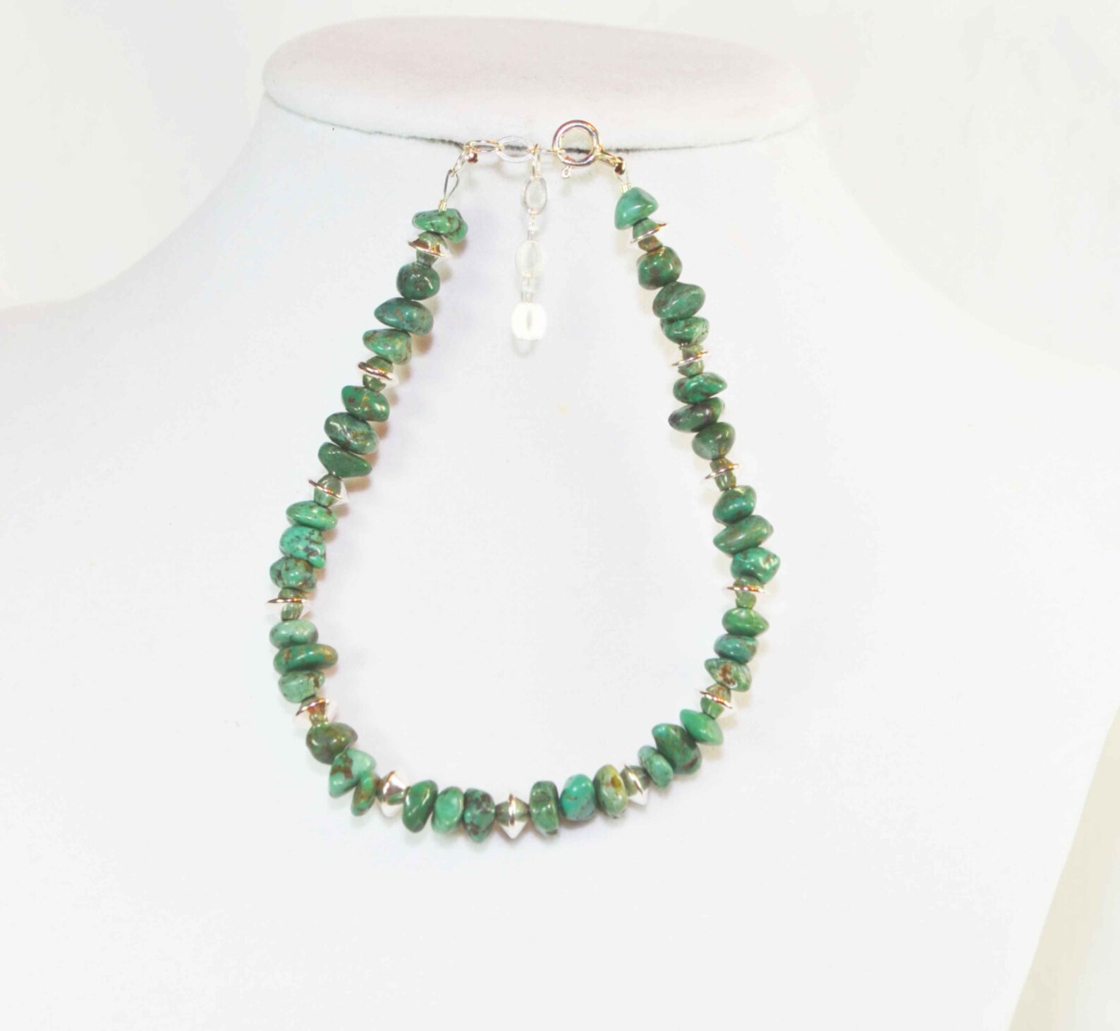 Green Turquoise & Sterling Silver Bracelet, Limited Edition - Etsy