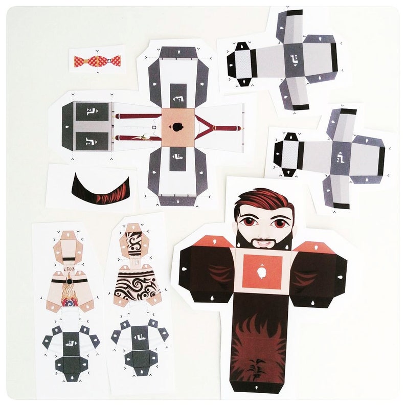 Cool Paper Groom - Illustrated 3D DIY Paper Craft Doll - Wedding Decor ...
