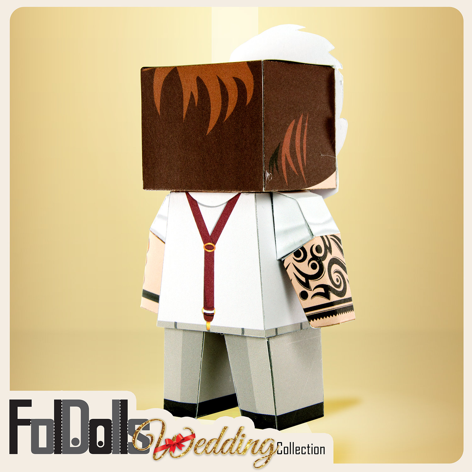 Cool Paper Groom - Illustrated 3D DIY Paper Craft Doll - Wedding Decor ...