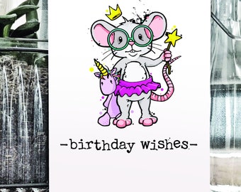 Mouse Birthday Card | Etsy