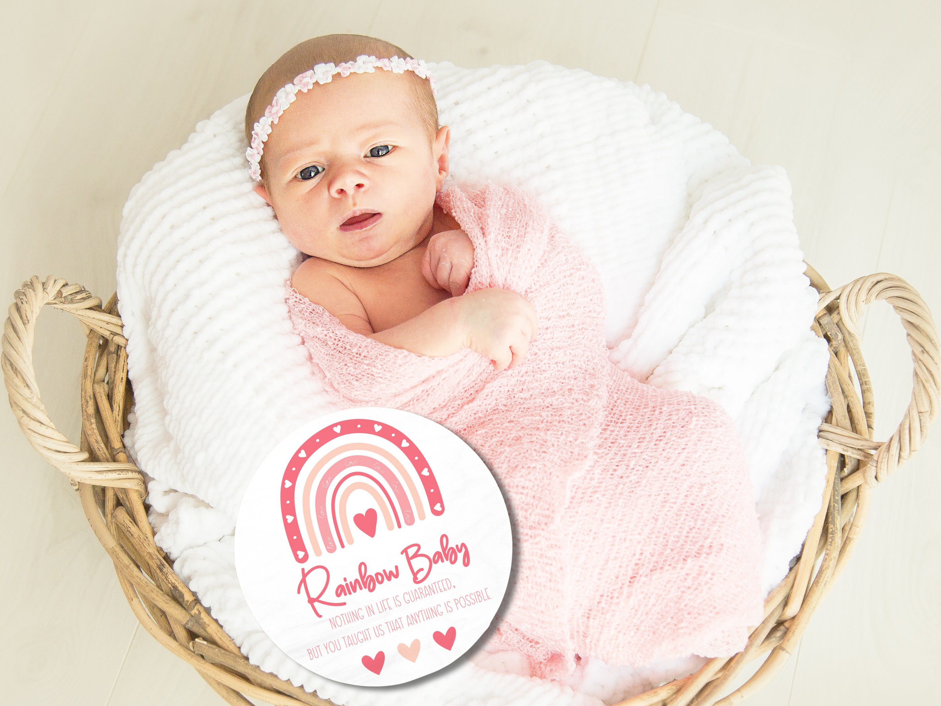 Rainbow Baby Girl Announcement, Rainbow Baby Sign, Pink Rainbow Decor ...