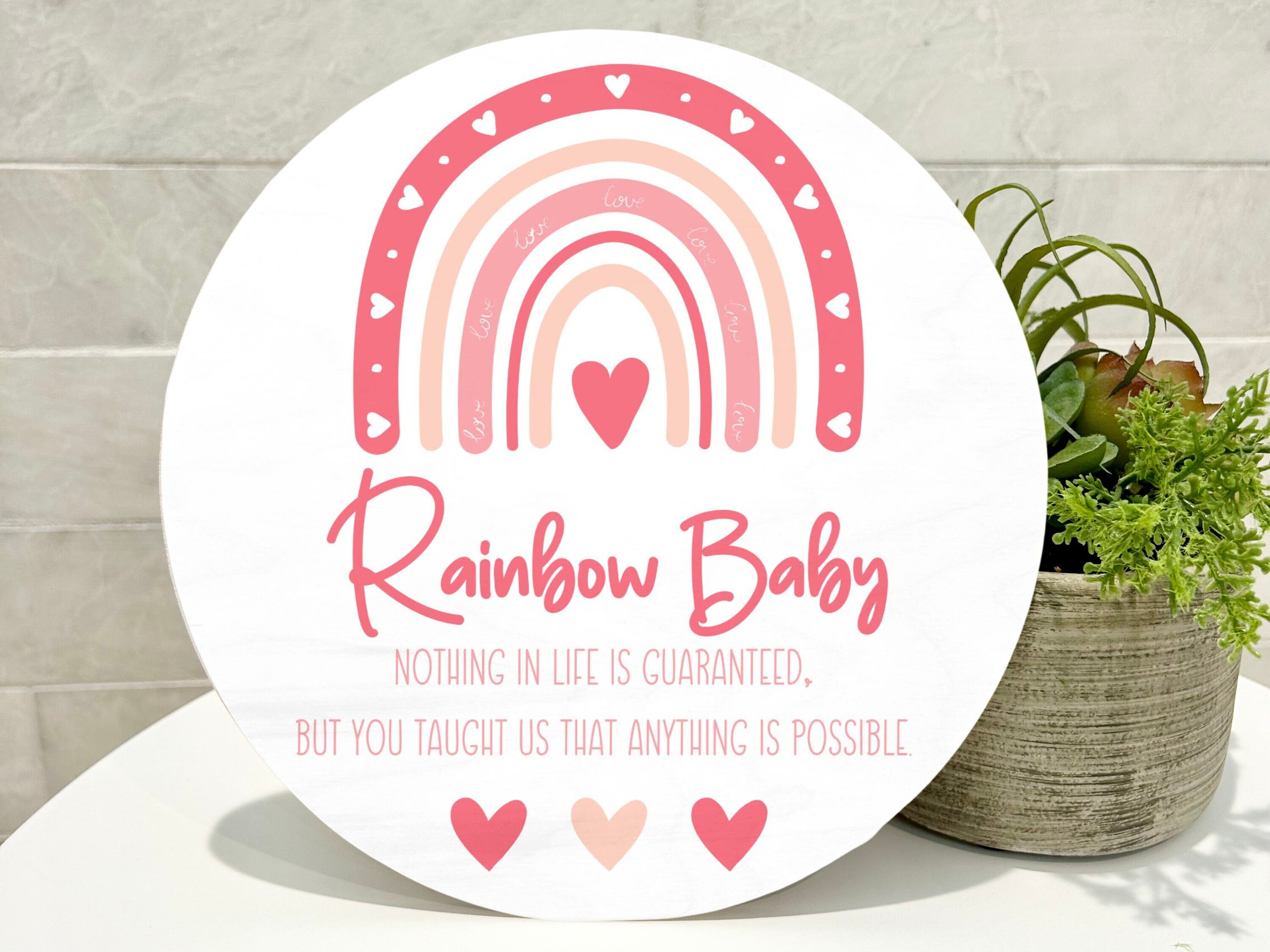 Rainbow Baby Girl Announcement, Rainbow Baby Sign, Pink Rainbow Decor ...