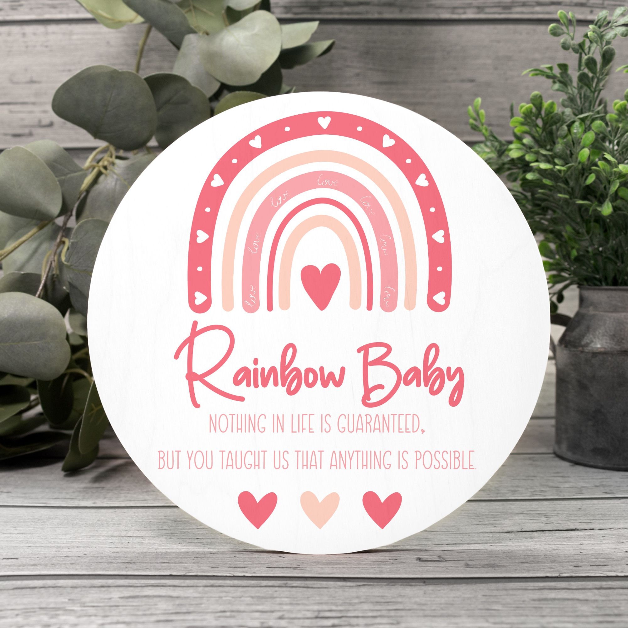 Rainbow Baby Girl Announcement, Rainbow Baby Sign, Pink Rainbow Decor ...