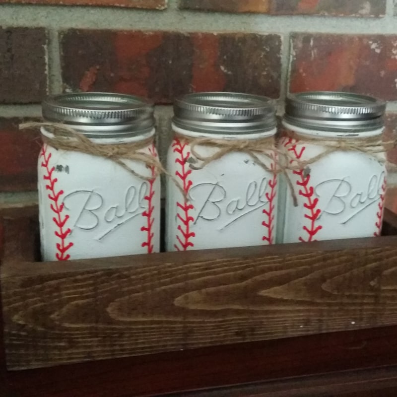Baseball Mason Jar - Etsy