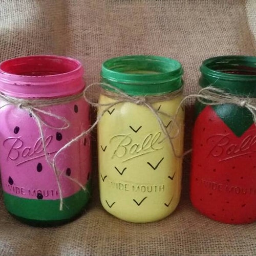 Fruit Mason Jars Fruit Centerpieces Watermelon Pineapple | Etsy