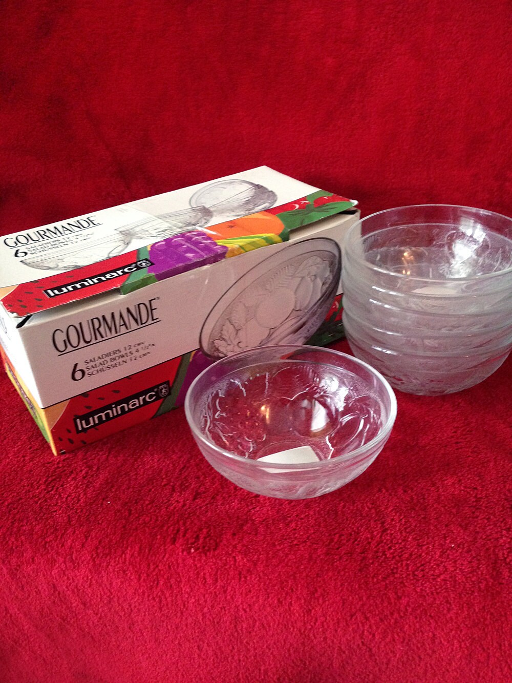 Luminarc Gourmande - Glass Salad Bowls - Original Packaging Set of 6 - Etsy
