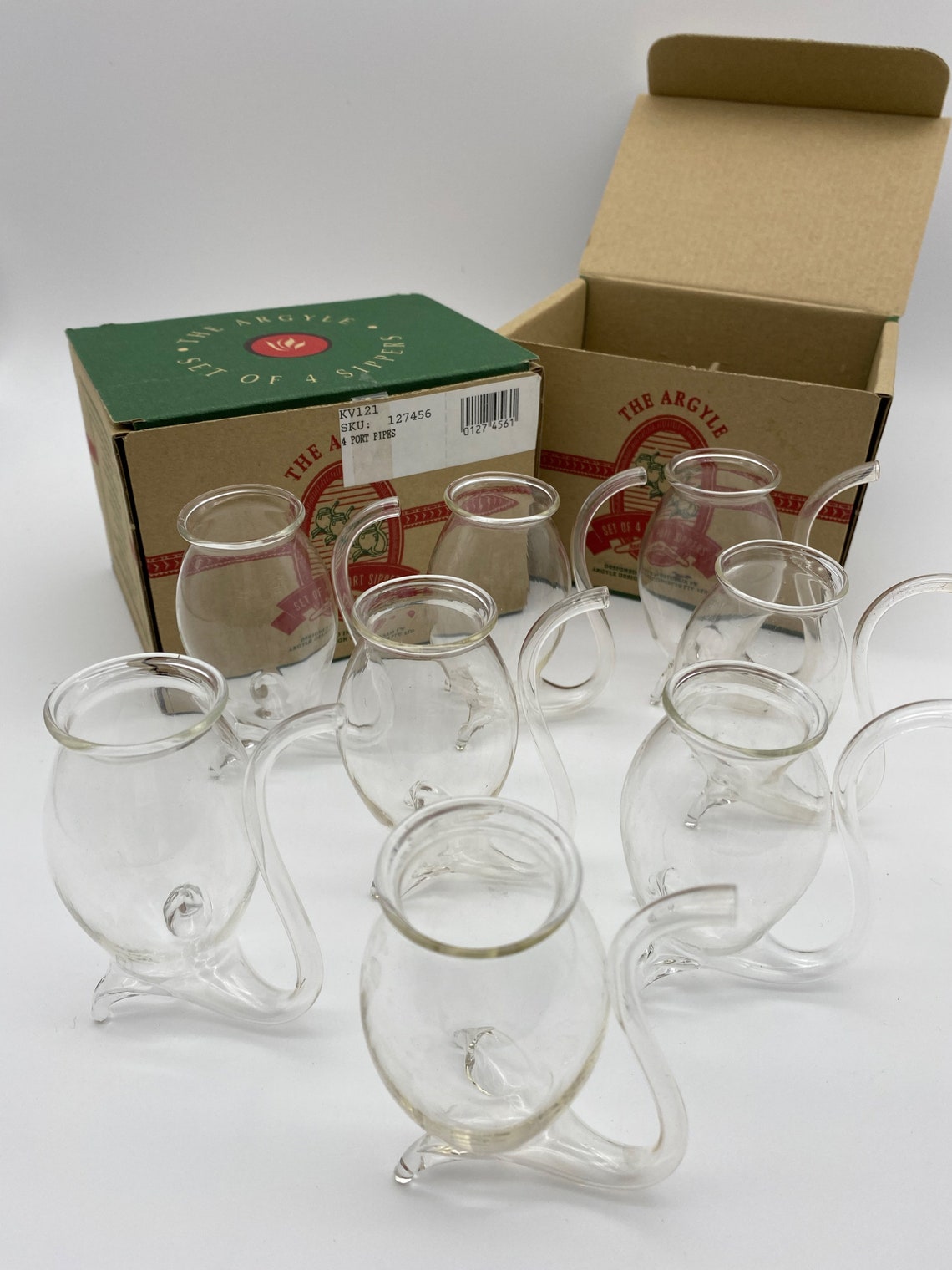 Blown Glass Port Sippers Australian Argyle Design Concepts Set of 8 ...
