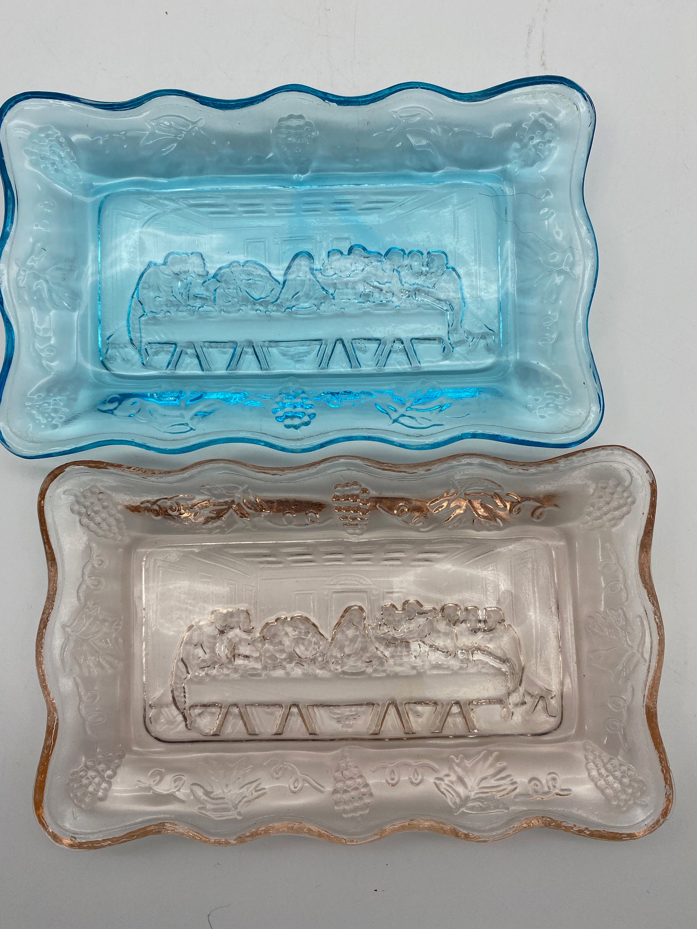 Tiara Last Supper Dish Indiana Glas Company Tiara Butter Dish Tiara ...