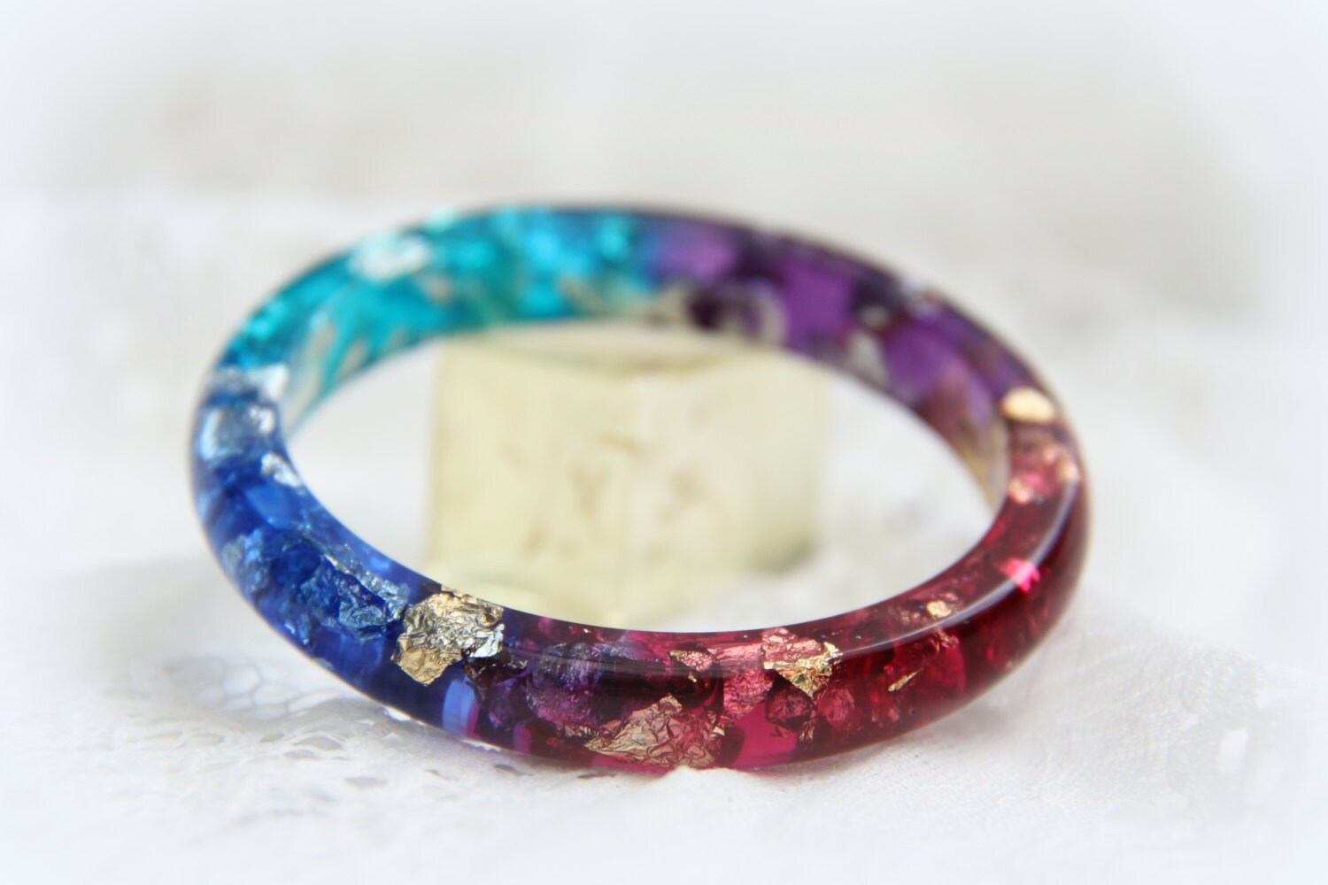 Resin Bracelet Bangle Gold Flakes Resin Bangle Bracelet of | Etsy