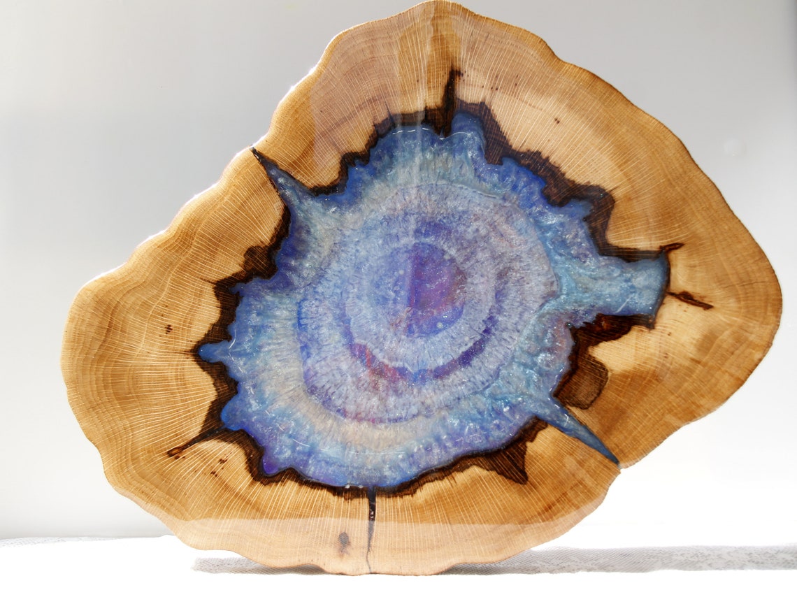 Serving trays resin Wooden tray for serving Resin geode | Etsy