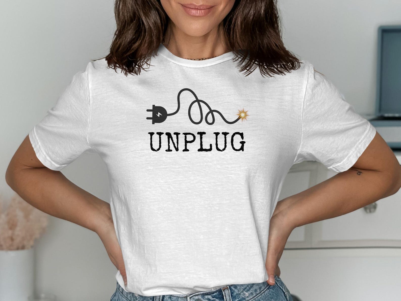 Unplug Graphic Print, Digital Detox Art, Tech Free Lifestyle Reminder ...