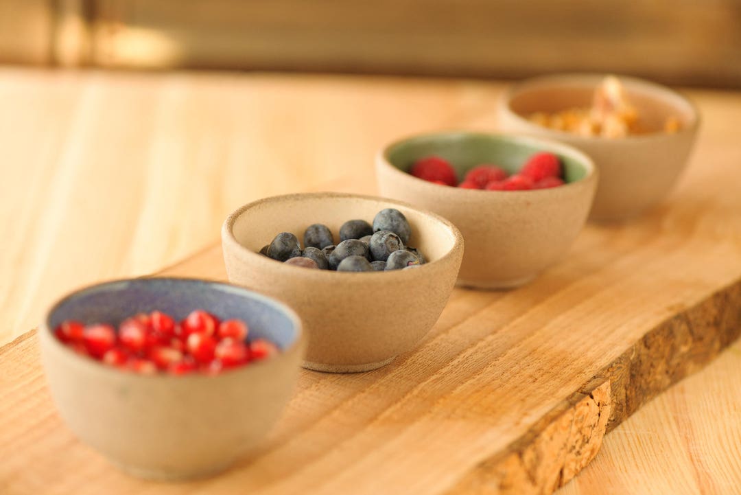 Colorful Ceramic Small Bowl, Set of 4 Bowls, Ceramic Tapas Bowl, Spice ...