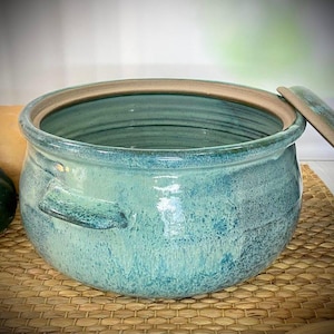 Large Blue Ceramic Casserole Dish: Handmade 4 Liter Baking Pot - Etsy