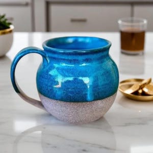 Handmade Stoneware Cup, Turquoise Ceramic Mug, Espresso Tea Rustic Home ...