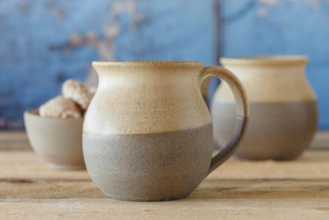 Handmade Ceramic Coffee Mug: Rustic Brown Stoneware, Kitchen Drinkware ...