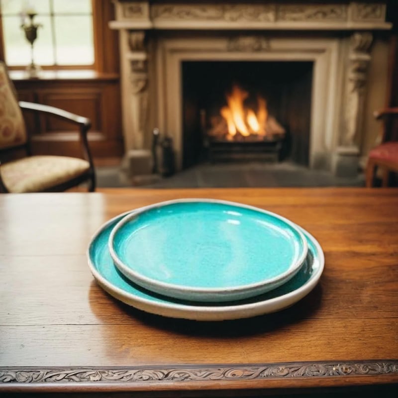 Turquoise Ceramic Plates - Etsy