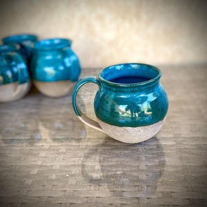 Handmade Stoneware Cup, Turquoise Ceramic Mug, Espresso Tea Rustic Home ...