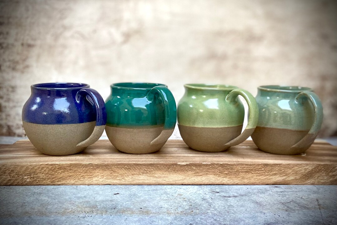 Handmade Ceramic Coffee Mugs Set: Glazed Pottery Teacups - Etsy