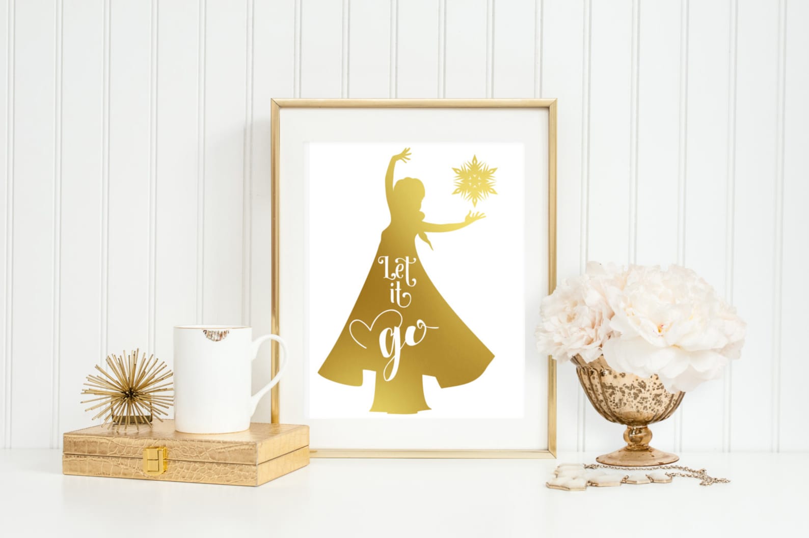 Elsa Let It Go 8 X 10 Print Gold Foil Home Decor Home - Etsy